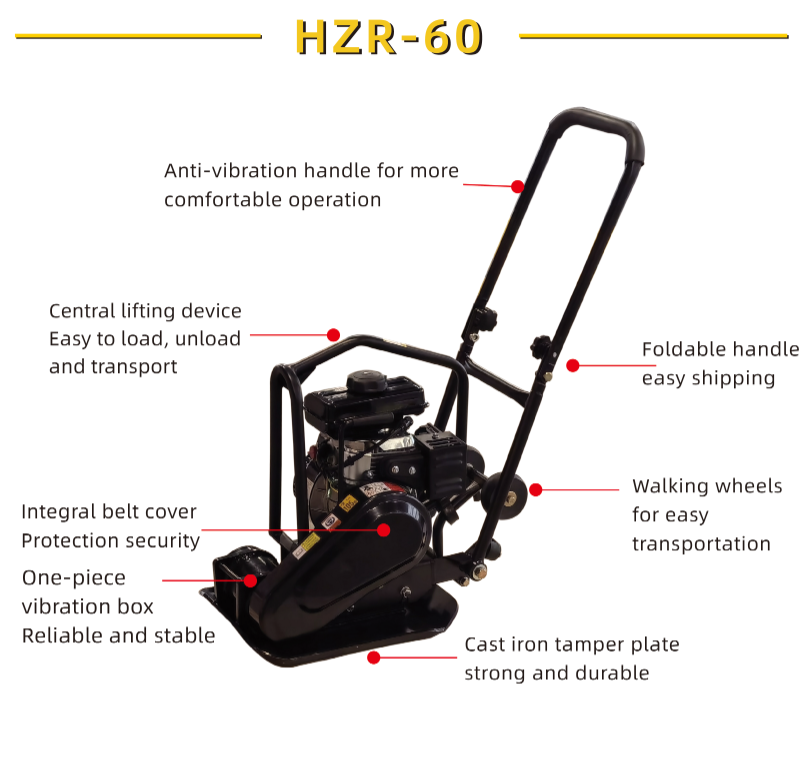 Wholesale HZR-60 Loncin gasoline engine 51kg small plate compactor ...
